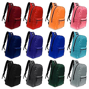 Moda West 24 Pack 17 inch Wholesale Bulk Backpack In Assorted Colors