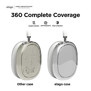 elago Clear Case Compatible with AirPods Max Case Cover - Transparent Shockproof, Anti-Scratch, Anti-dust [Crystal Clear]
