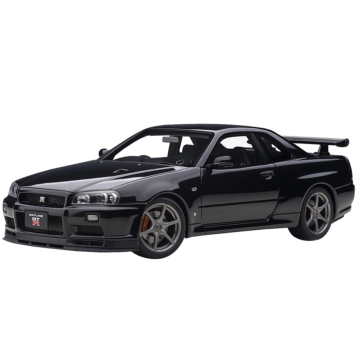 Skyline GT-R (R34) V-Spec II RHD (Right Hand Drive) Black Pearl 1/18 Model Car by Autoart 77407