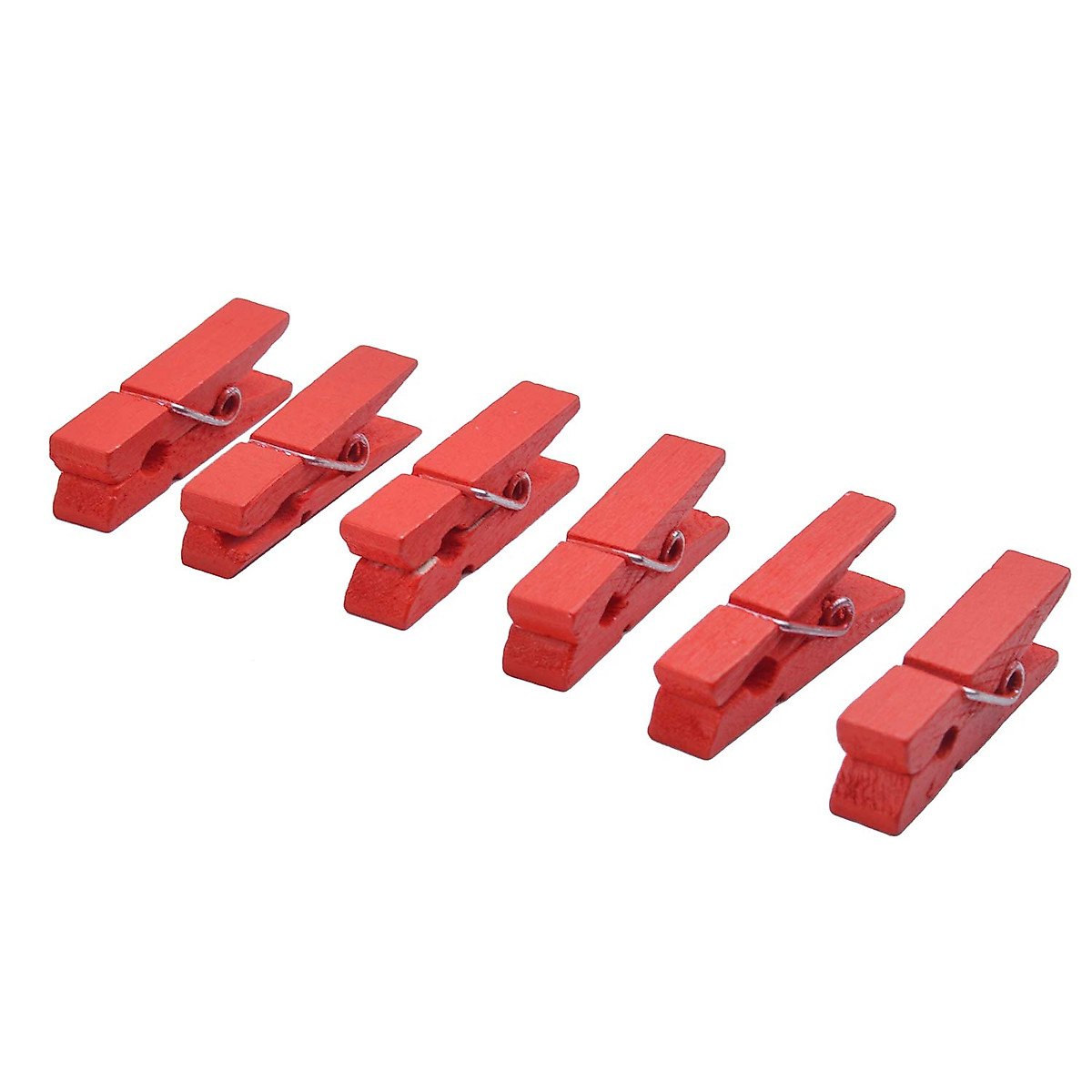 BronaGrand 100pcs Mini Red Wooden Utility Paper Clip, Clothespins Clip, Clothes Line Clips,Photo Clips