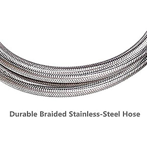 DOZYANT 20 PSI Adjustable Propane Regulator with 8 FT Stainless Steel Braided Hose for Turkey Fryer, Burner, Cooker, Firepit