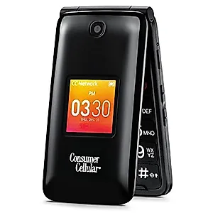 Consumer Cellular - Alcatel Go Flip 4044L 4G Lte 4G 2MP - Flip Phone - Black