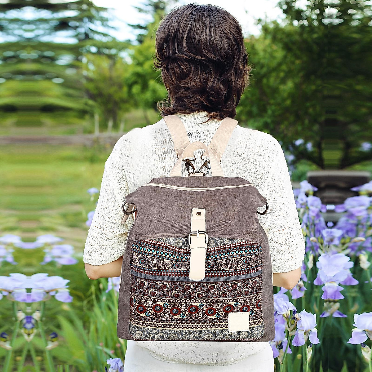 Backpack Purse Women Girls Canvas Backpack/Rucksack Convertible Shoulder bag Casual Daypack Medium
