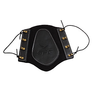 FENJANER Archery Arm Guard Leather Forearm Armguard Adjusttable Bow Arm Protector for Adult Youth Hunting Practice (Black)