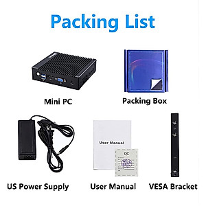 VNOPN Micro Firewall Appliance N3700 Quad Core, 2.5GbE Intel 4 Ports Dual HD, Fanless Mini PC 8GB DDR3 128GB mSATA SSD, Network Router Box, RS232 COM, Support AES NI Windows 10