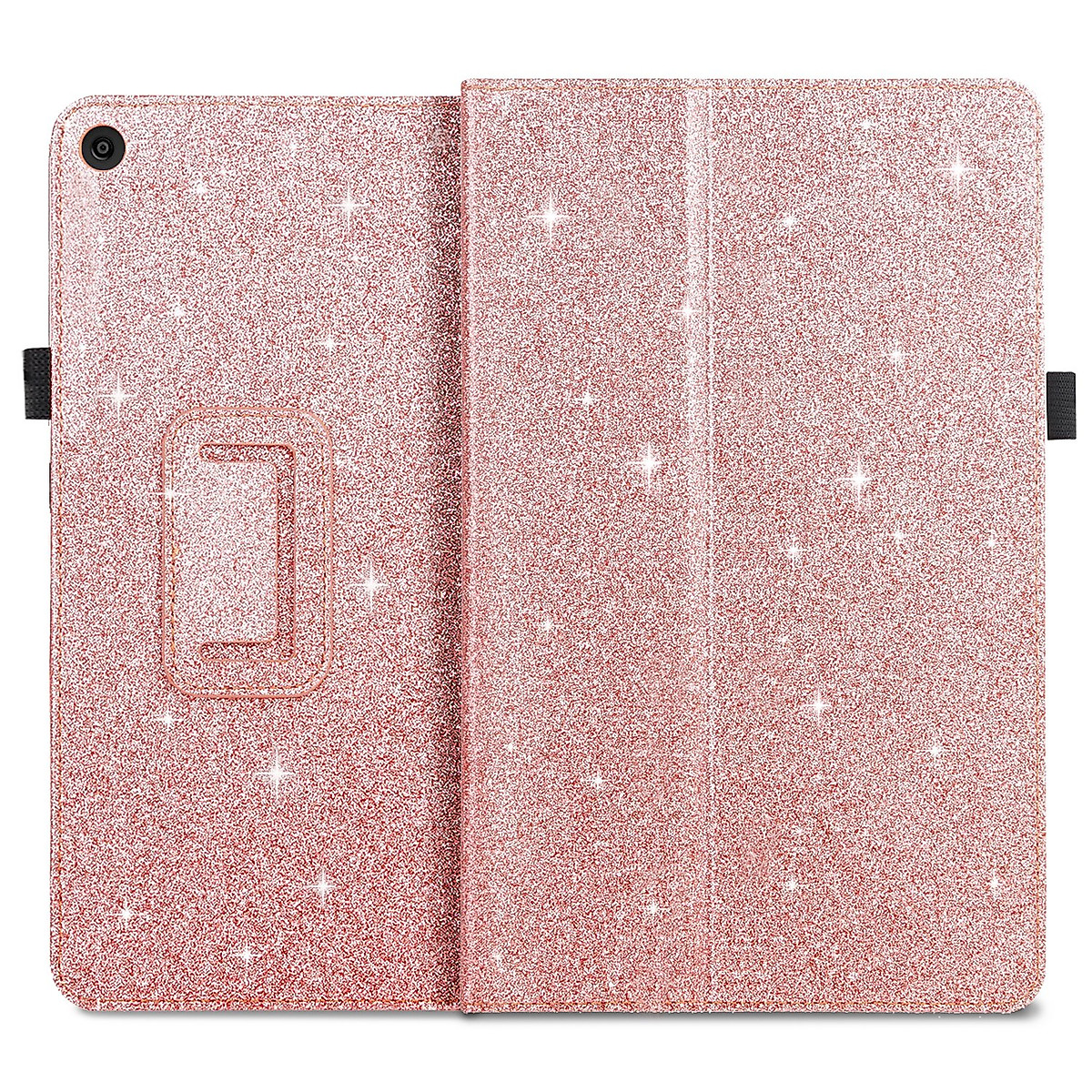 Fingic for Amazon Fire HD 10 Case 2017&2019,for Kindle Fire HD10 2017/2019 Cases,Luxury Sparkly Folio Folding Stand Cover with Holder & Auto Wake/Sleep Smart Case for Fire HD 10 inch Case,Rose Gold