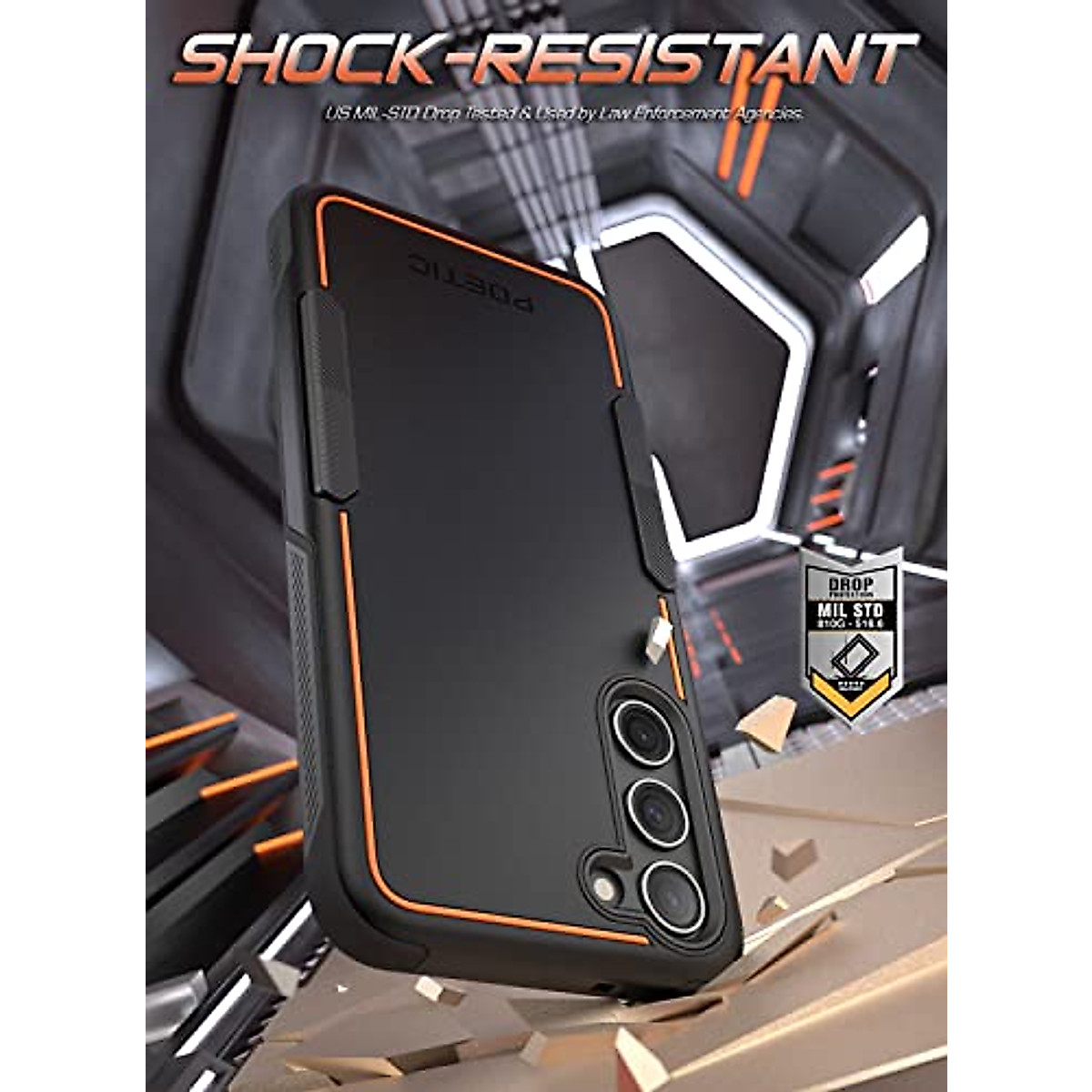 Poetic Neon Series Case Designed for Samsung Galaxy S23 Plus 5G 6.7 inch, Dual Layer Heavy Duty Tough Rugged Lightweight Slim Shockproof Protective Case 2023 New Cover for Galaxy S23+ 5G, Black