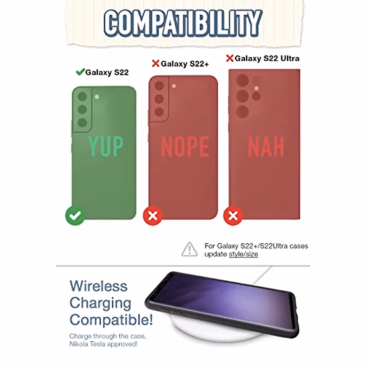 Smartish Galaxy S22 Wallet Case - Wallet Slayer Vol. 1 [Slim + Protective] Grip Credit Card Holder for Samsung - Black Tie Affair