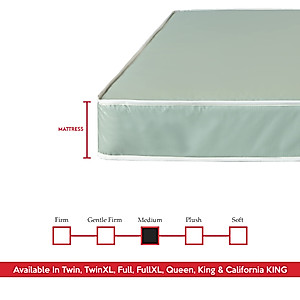 Greaton, 9-Inch Medium Firm Water-Resistance Vinyl Innerspring Mattress, Experience Superior Support and Comfort with Clean and Safe Sleep, Full, Green