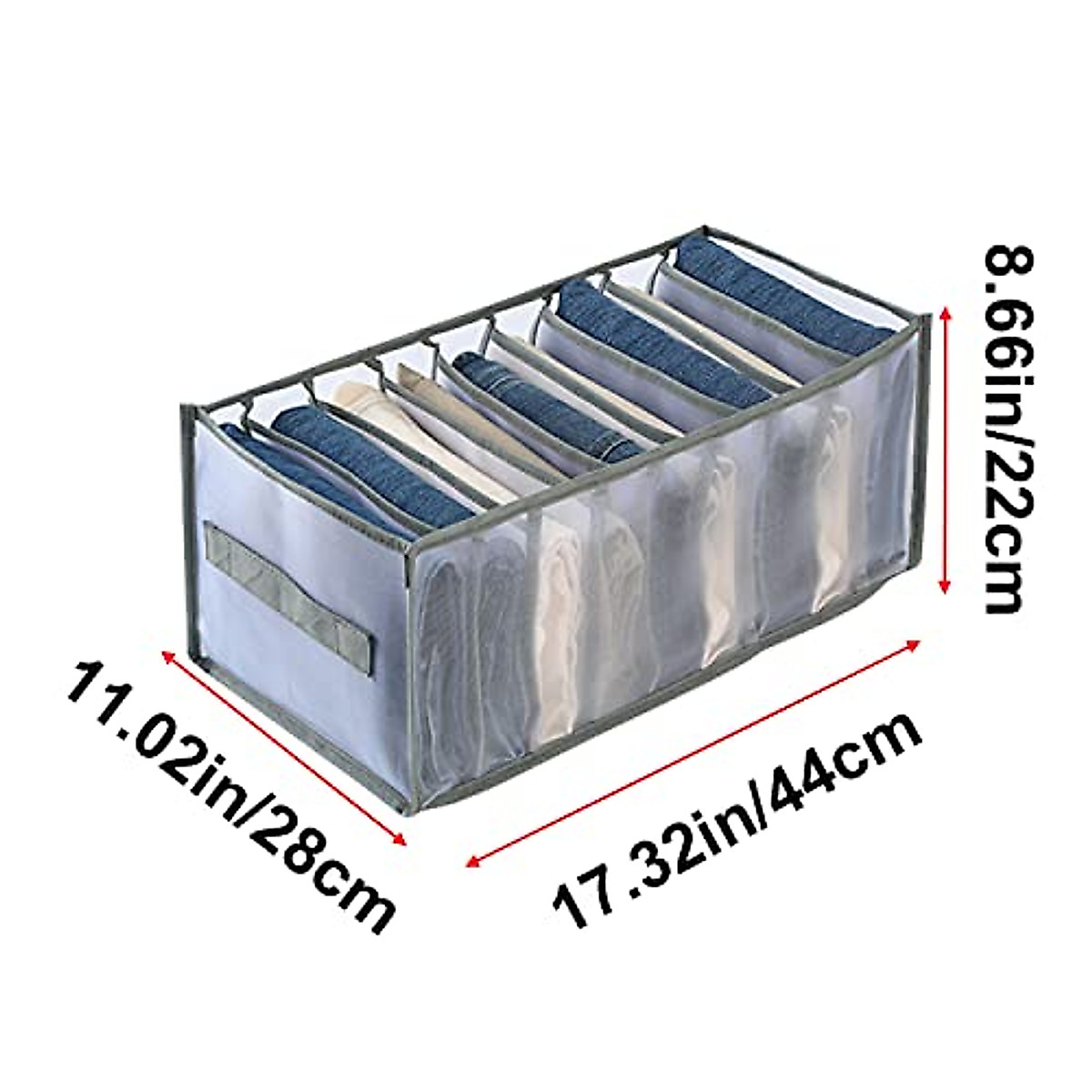 9 Grids Drawer Storage for Clothing, 2 Pack Extra Large Wardrobe Clothes Organizers，Sturdy, Durable Washable Foldable Closet for Dresser, T-Shirt, Jeans, Pants, Thin Sweaters, Bedroom, Laundry