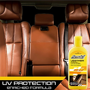 Formula 1 Leather Cleaner and Conditioner, Enriched Leather Conditioner for Car Interior & Upholstery, Shines & Protects, Car Cleaning Supplies, 8 oz
