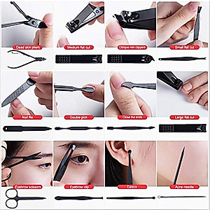AKEROU Manicure Set Manicure & Pedicure Kits-Professional and Luxury 8 In 1 Nail Clippers Pedicure and Grooming Kit for mens (8PCS)