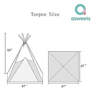 Asweets Kids Teepee Tent Children Play Tent Indoor Outdoor Play Tent Cotton Tent for Girls and Boys Kids Teepee (Starry Sky Tent)
