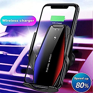 Wireless Car Charger Mount, Infrared Sensor Automatic Clamping Mount 15W Fast Wireless Car Phone Holder for Apple iPhone 14/13/12/11/Pro/X/XR/XS, Sensor Air Vent Cell Phone Car Mount for Samsung