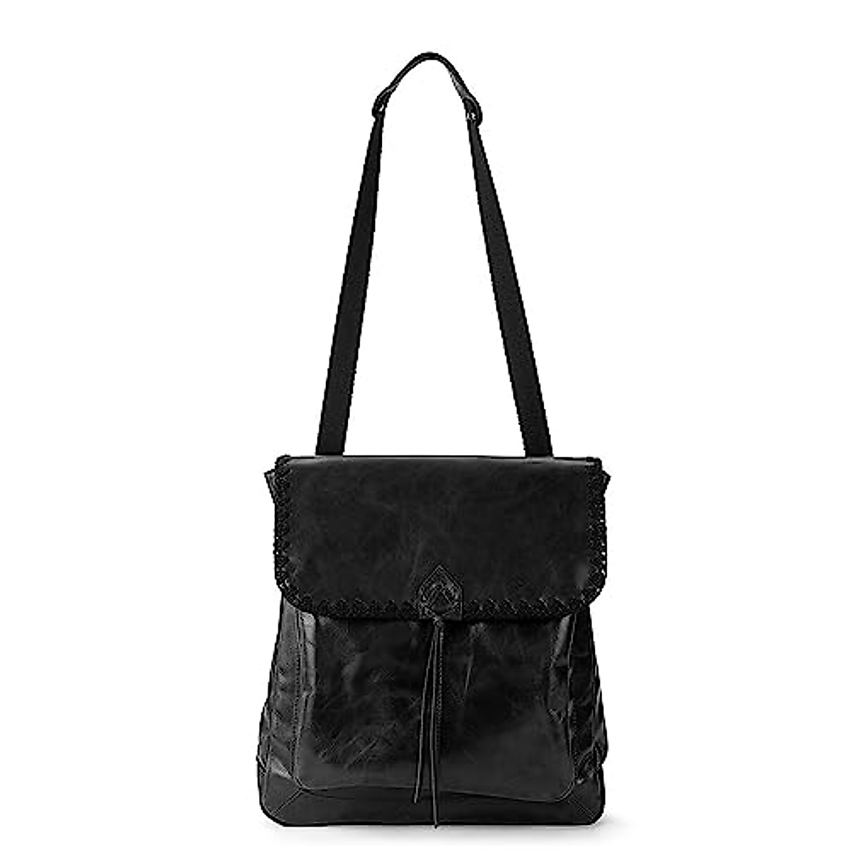 The Sak womens Ventura Leather Convertible Backpack, Black Crochet, One Size US