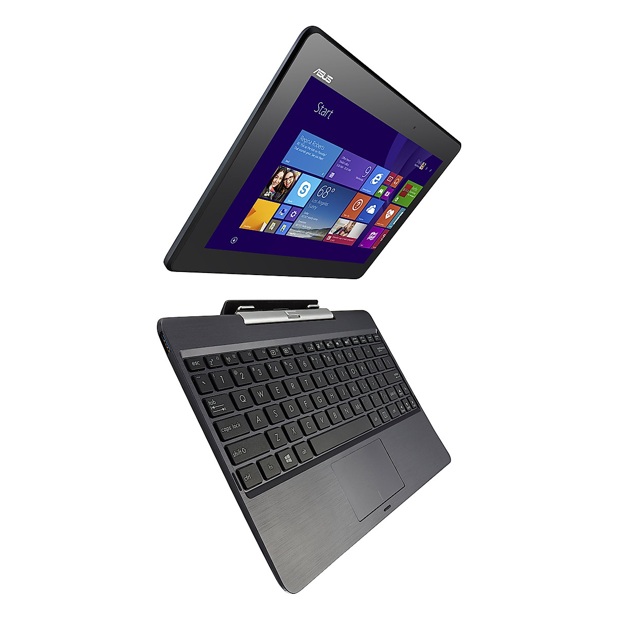 ASUS T100TAF-C1-GR Laptop (Windows 8.1, Intel Bay Trail-T Z3735F 1.33GH, 10.1" LED-lit Screen, Storage: 64 GB, RAM: 2 GB) Grey
