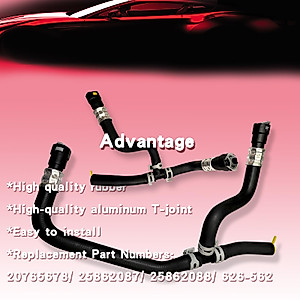 HVAC Heater Hose Assembly Compatible for Buick Enclave GMC Acadia and Chevrolet Traverse 2007-2017 Compatible Engine Heater Hose Replacement Part Number 20765678 25862087 25862088 626-562