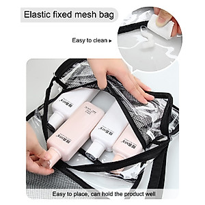 Clear Toiletry Bags for Traveling, Hanging Toiletry Bag for Women and Men with TSA Approved 3-1-1 Small Pouch, Large Travel Makeup Bag Cosmetic Organizer Pouch for Toiletries, Full Sized Container