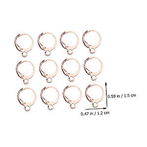 VILLCASE 200 pcs Round French Earhooks Lever Back Dangle Ear Wire Earring Making Parts French Earring Hooks Ear Decor Jump Hook Earrings Ear Open Plating Alloy Elasticity Women's Split Ring