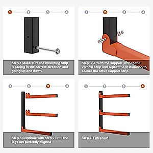 WALMANN Lumber Storage Rack for Garage, Wall Mount Heavy Duty Lumber Rack, Overhead Wood Storage Rack for Woodworking Shop(2 Pairs)