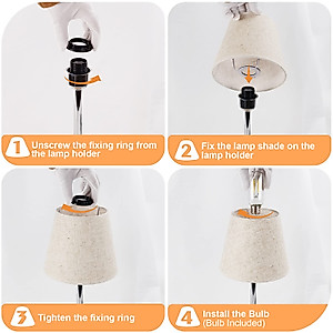 focondot Touch Table Lamps Set of 2-Bulbs Included, Practical Bedside Lamps with USB A+C Ports & 2-Prong AC Outlet, 3-Way Dimmable Nightstand Lamps with Linen Fabric Shade for Home Office Hotel