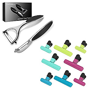 TACGEA Vegetable Peeler for Kitchen 2 Pack & 8 Pack Food Clips