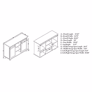 glitzhome Rustic Wine Cabinet with Storage 3-Sections Wood Bar Cabinet with Wine Storage Home Bar Liquor Alcohol Corner Cabinet with Barn Doors Wine Display Sideboard for Kitchen Dining Room, 47.2”L