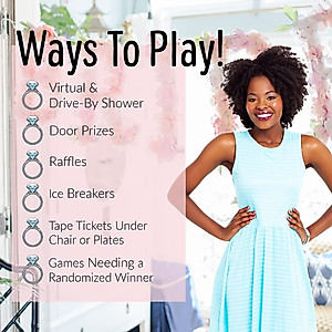 COTIER BRAND Who Has The Ring Bridal Shower Scratch Off Game - Hilarious Losing Phrases on Ticket Cards - Easy to Play - Funny Wedding Shower or Fun Engagement Party Game Idea for 30 Guests