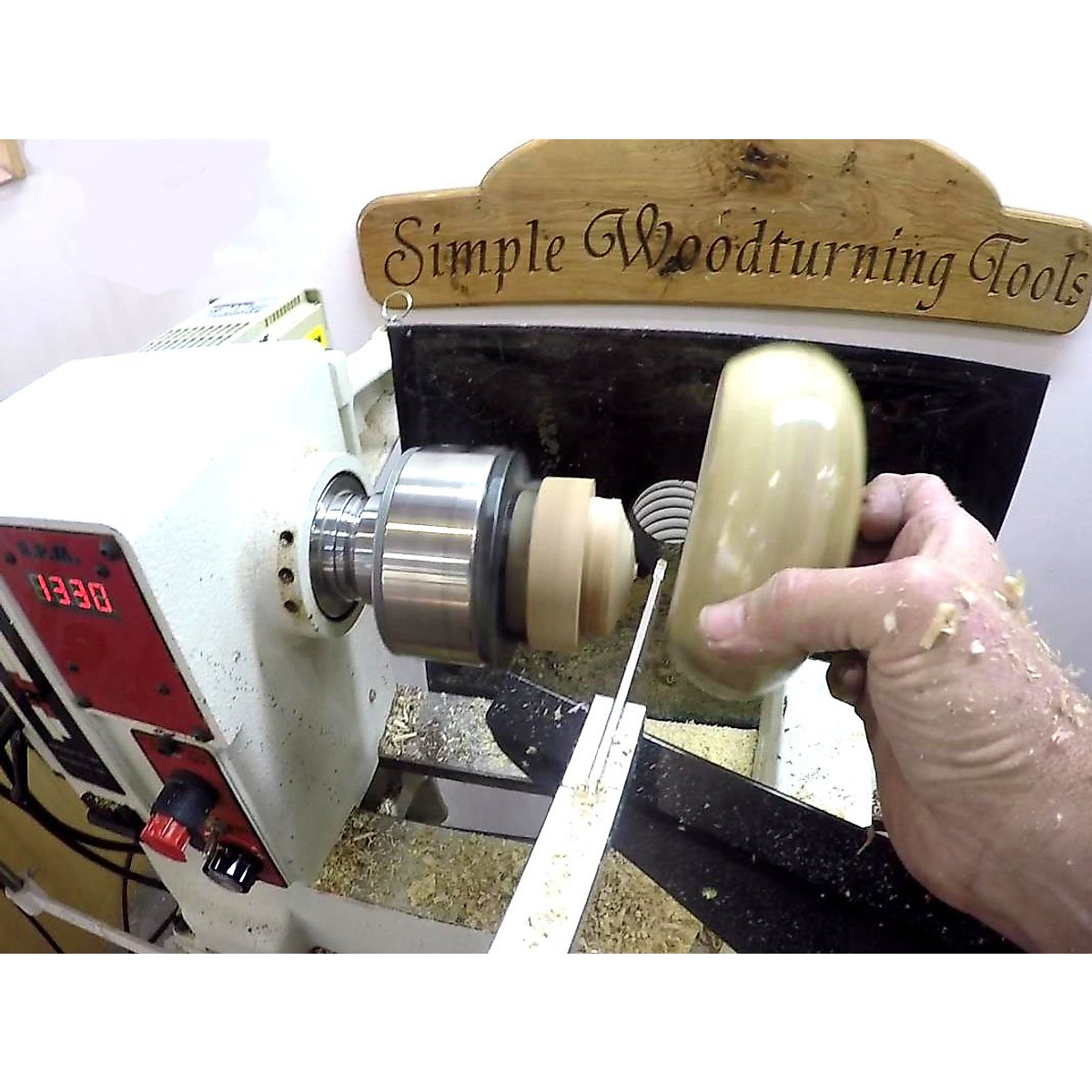 Simple Woodturning Tools Carbide Simple Parting Grooving Tool for Wood Turning Lathe, Re-sharpenable (with 17" Interchangeable Handle with Foam Grip), USA Made