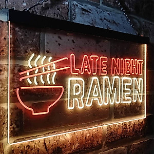 ADVPRO Late Night Ramen Japanese Food Dual Color LED Neon Sign Red & Yellow 16" x 12" st6s43-i3305-ry