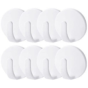 DOITOOL 8 Pcs Magnetic Hooks Fridge Magnetic Hooks Wreath Hanger Coat Towel Rack Wall Mount Hook for Locker Kitchen Bedroom Garage White