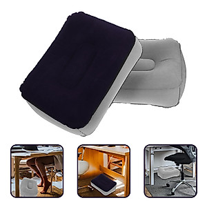 BESPORTBLE Travel Foot Rest Pillow Inflatable Footrest Cushion for Travel Office Home Perfect Airplane Travel Accessories Car Seat Footrest Leg Rest Pillow 2pcs