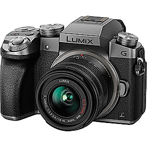 Panasonic LUMIX G7 Interchangeable Lens (DSLM) Camera with 14-42mm Lens (Silver) and Koah Mic Bundle (6 Items)