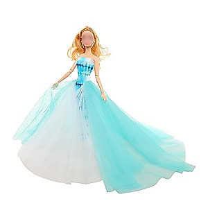 BARWA Wedding Dress Evening Party Princess Gown Long Dress for 11.5 Inch Girl Doll