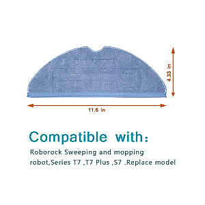 Home Times Vacuum Mop Replacement Pads for Roborock T7S T7S Plus S8/S8+/S7/S7MaxV,S7 MaxV Plus Reusable Hard Floor Cloth Expert Wet Replacement Microfiber Soft Pad (8)