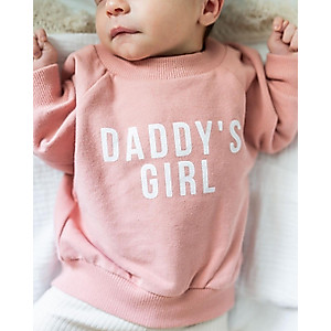 CREAIRY Newborn Baby Girl Outfits Daddy’s Girl Sweatshirt Long Sleeve T-Shirt Tops Pants Set Sweatsuit Toddler Fall Clothes (Pink, 0-6 Months)