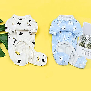 2 Pieces Dog Pajamas Cute Printed for Cotton Puppy Clothes Holiday Festival Party Dogs Costumes Doggie Shirts Cat Outfits Dog Sweatshirt for Small Dogs Cats Boy Girl Clothes