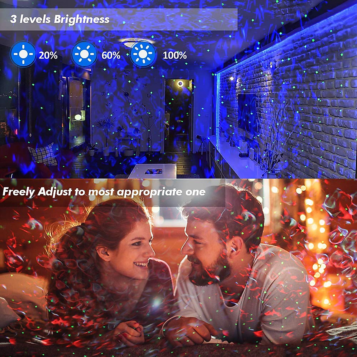 Galaxy Projector, Star Light Projector for Bedroom, Sleeping Soothing White Noise Sound Machine with Remote, Timer, Music Speaker, 8 Soother Sounds Ocean Wave Projector for Baby Kids Adults Relaxation