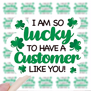 200 PCS I am So Lucky to Patrick's Day Stickers,Cute Small Business Envelopes Stickers for Business Packages/Handmade Goods/Bags,Patrick's Day Theme Small Shop Business Stickers for Envelopes Seals