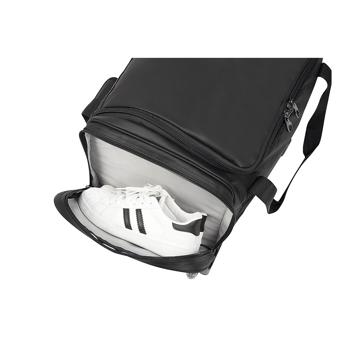 DELSEY Paris Raspail Carry On Rolling Wheeled Duffle Bag, Black