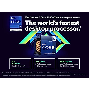 Intel Core i9 (12th Gen) i9-12900KS Gaming Desktop Processor with Integrated Graphics and Hexadeca-core (16 Core) 2.50 GHz