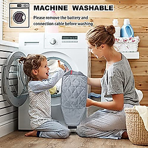 Vofuoti Cordless Heating Pad with Massager, 3 Vibration Modes and 3 Heating Settings, Portable Heating Pad with Battery, Machine Washable, Heating Pad for Back Pain Relief, Gift for Women Men