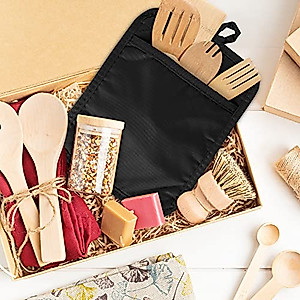 R HORSE 6Pcs Pot Holder with Pocket for Kitchen Black Pocket Pot Holder Set Cotton Heat Resistant Potholder Terry Cloth Coaster Kitchen Hot Pad Oven Mitts Hot Pads Trivet for Baking Cooking 7''x9''