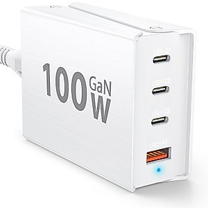 USB Charger Block,Fast USB C Plug 100W 4 Port PD Wall Charger Adapter Plug Cube,Compact GaN Super Fast Type C Charging Station Hub for iPhone15 Plus 14 13 12 Pro Max, iPad Pro, Samsung and More