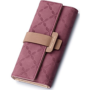 PAULO SERINI® Wallet Women - Womens Wallet with Coin Purse - Card Holder 9 Cards - Wristlet - Vegan Wallets for Women - Birthday Gifts for Women - Billeteras de Mujer - Carteras de Mujer - Cherry Red