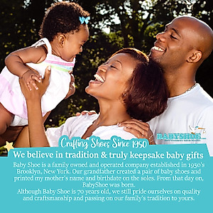 BabyShoe Personalized Christening - Baptism Leather Shoes for Baby Boys & Girls with Hand Embossed Name & Date – Newborn Shoes for Special Occasions – Great Gift Idea – White