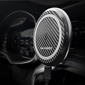 GALVANOX Magnetic Car Mount Phone Holder with Wireless Charging - MagSafe Compatible Fast Charging for iPhone 12,13,14 Pro/Max (15W Charger Included)
