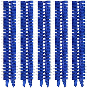 Dark Blue Satin Bow Twist Ties for Treat Bags (100 Pack)
