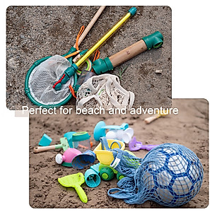 meetall Mesh Grocery Bags, Reusable Tote Bags with Sturdy Handle, Washable, Eco Friendly, Cotton String Net, for Shopping and Storage Fruit Vegetable (5 Pack, One Size, Off White/Pink/Blue/Red/Black)