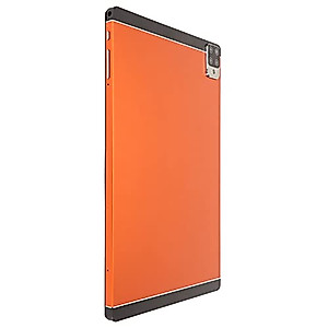 VINGVO Orange Tablet, HD Tablet 10.1 Inch 4GB RAM 64GB ROM 5G WiFi Aluminum Alloy for Family (US Plug)